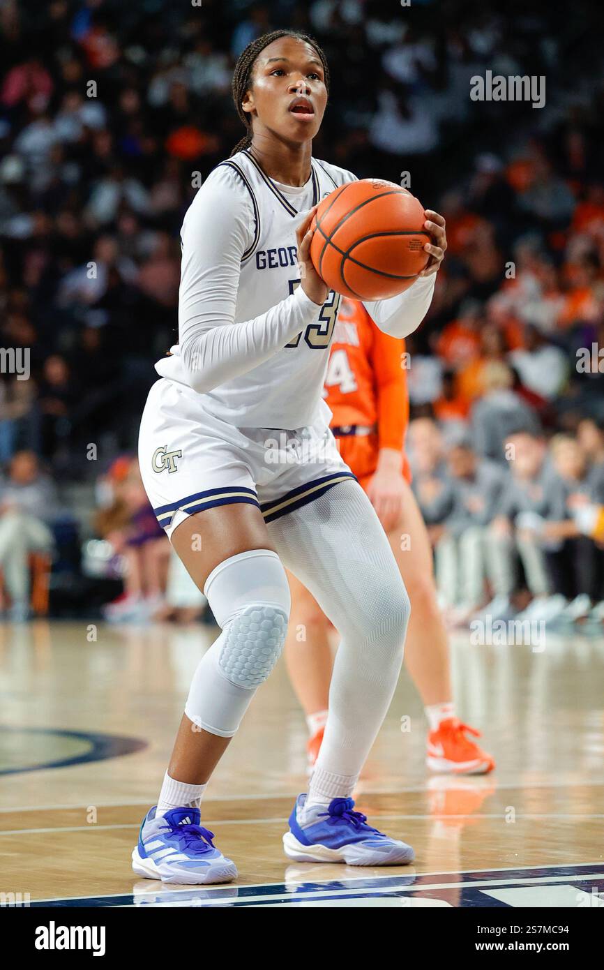 Atlanta, Georgia. 19th Jan, 2025. Kayla Blackshear (13) of Georgia Tech ...