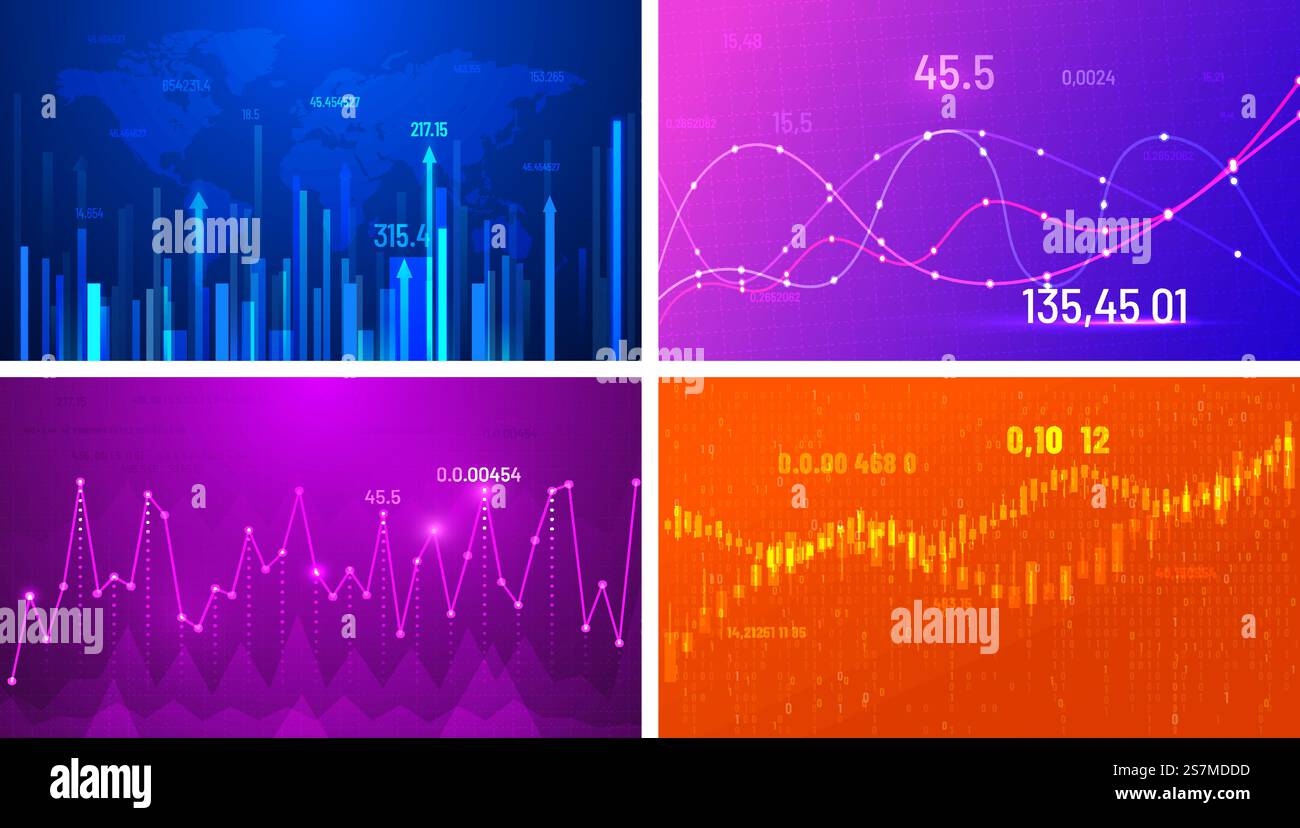 Business growth chart. Financial trend screen, investment graph and ...