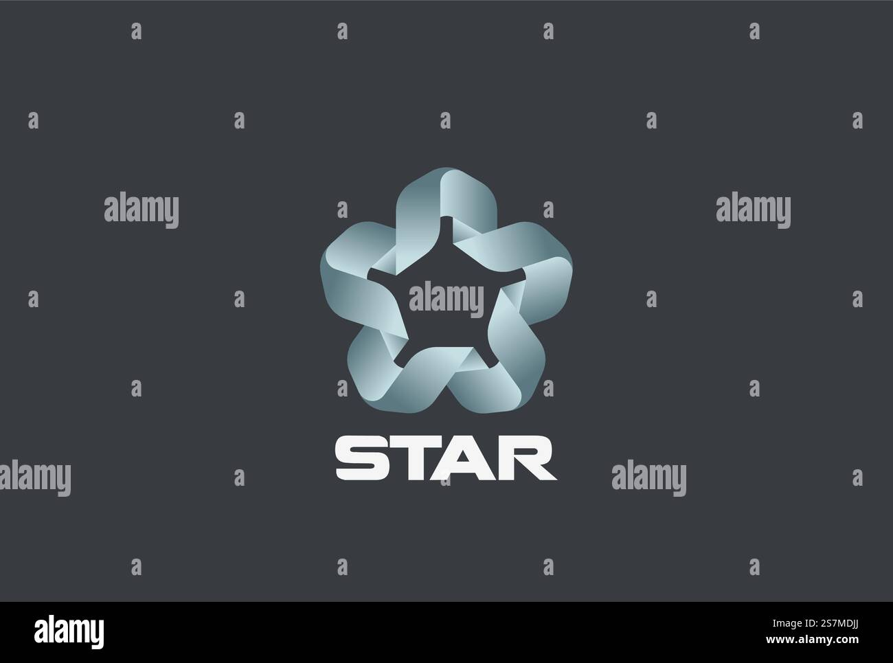 Star Union Logo ribbon Looped infinity design vector template.Infinite ...
