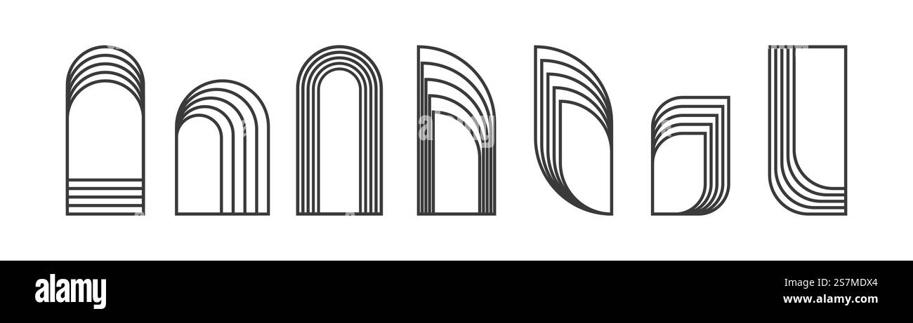 Minimalist decorative aesthetic arch frame, vector linear design ...