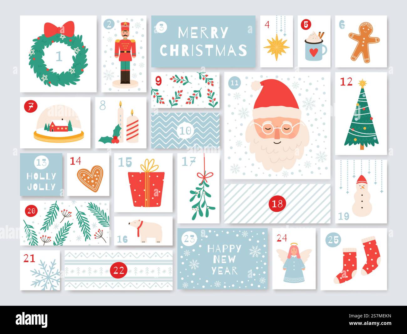 Christmas advent calendar. December days countdown with presents ...