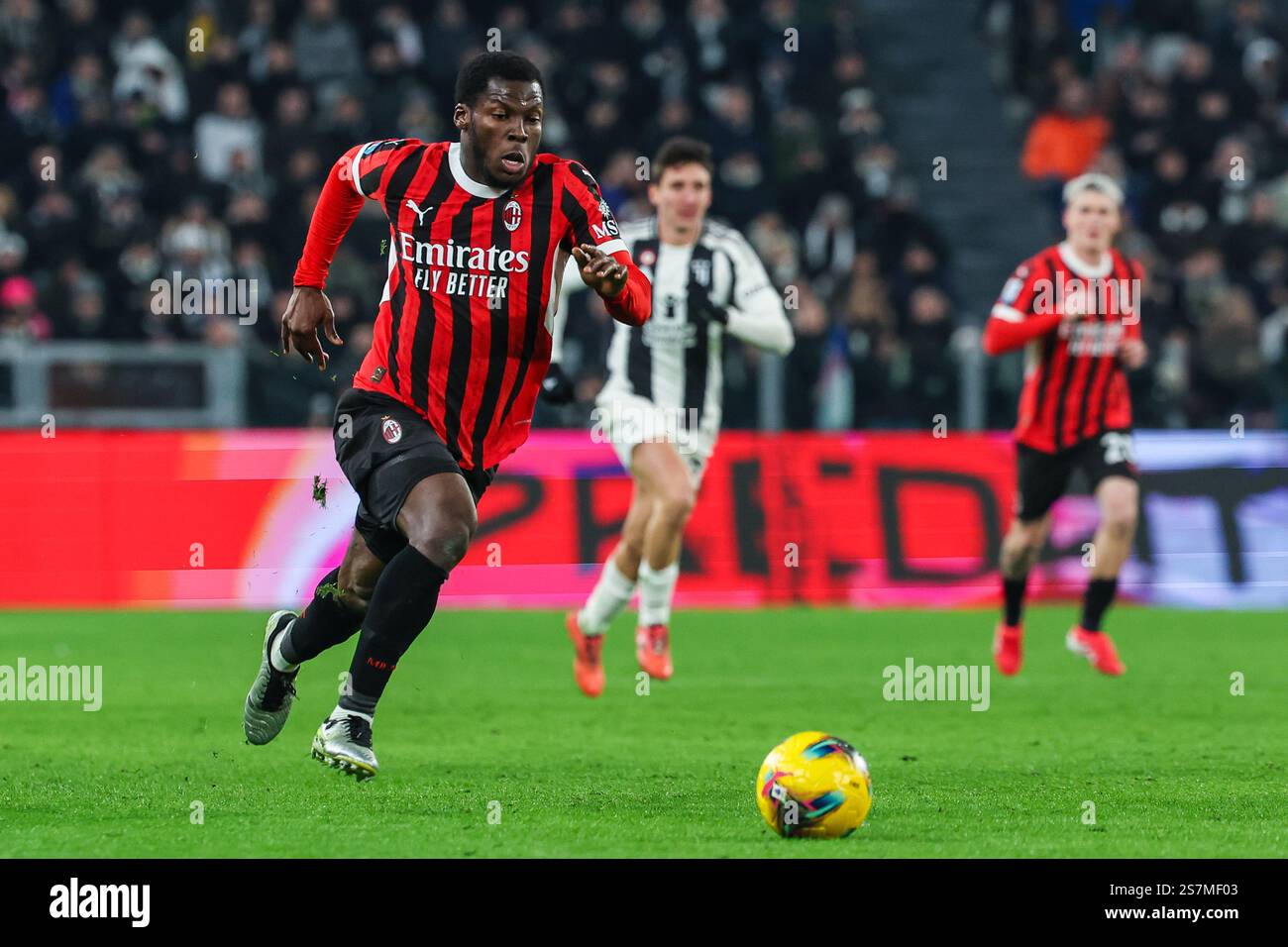 Turin, Italy. 18th Jan, 2025. Yunus Musah of AC Milan seen in action during Serie A 2024/25 ...