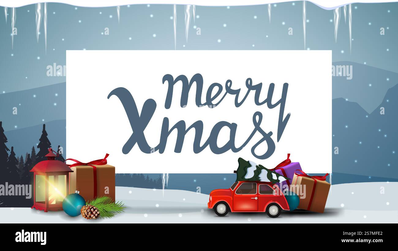 Vintage red car and snow hi-res stock photography and images - Alamy