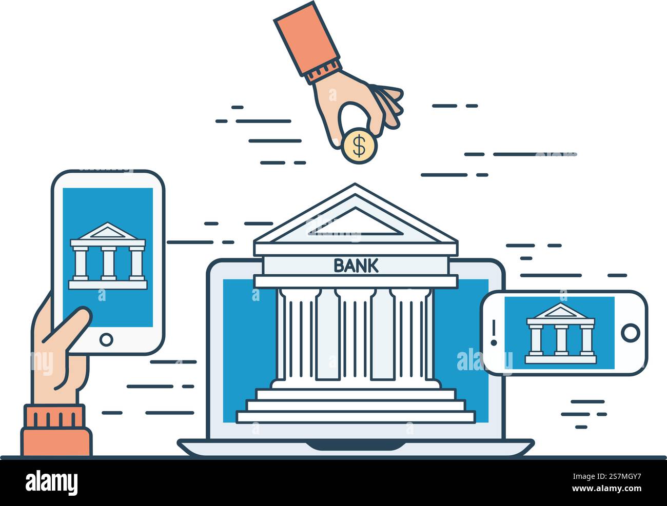 Linear flat Internet banking infographics template and icons website ...