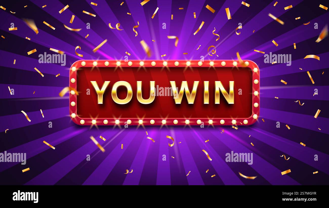 You win banner winner congratulations frame hi-res stock photography ...