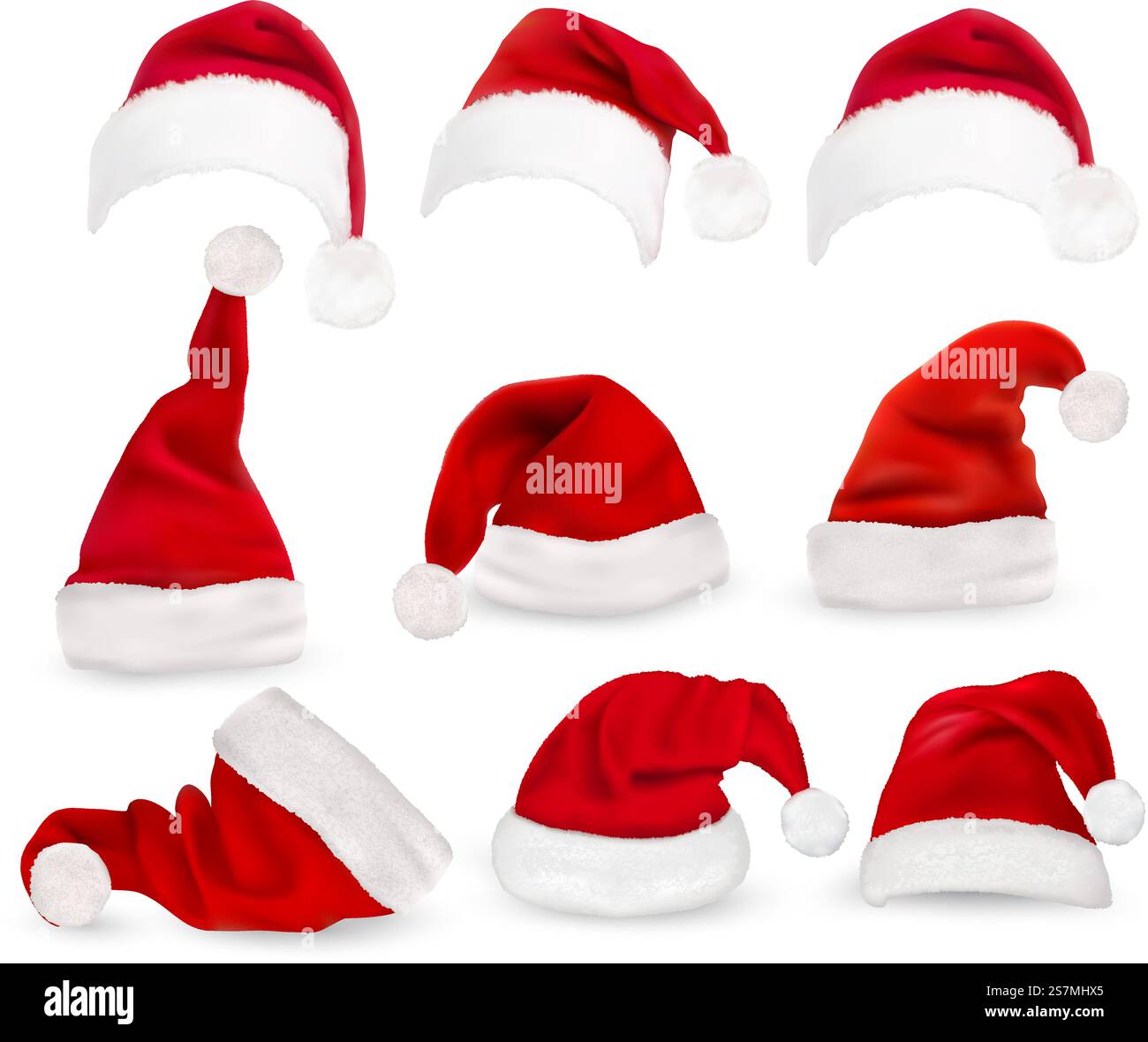 Close up red christmas hats Stock Vector Images - Alamy