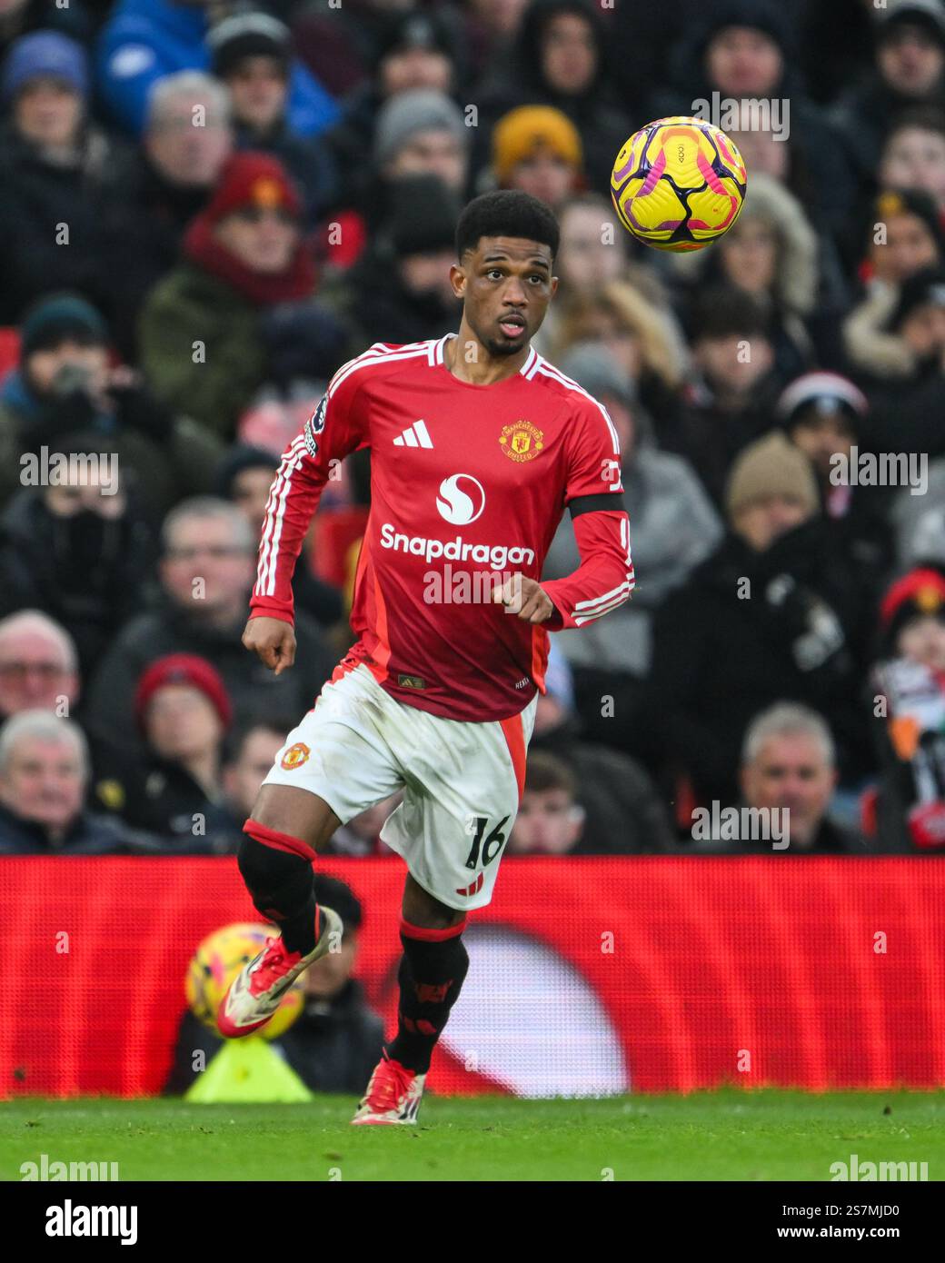 Amad Diallo of Manchester United makes a break with the ball during the ...