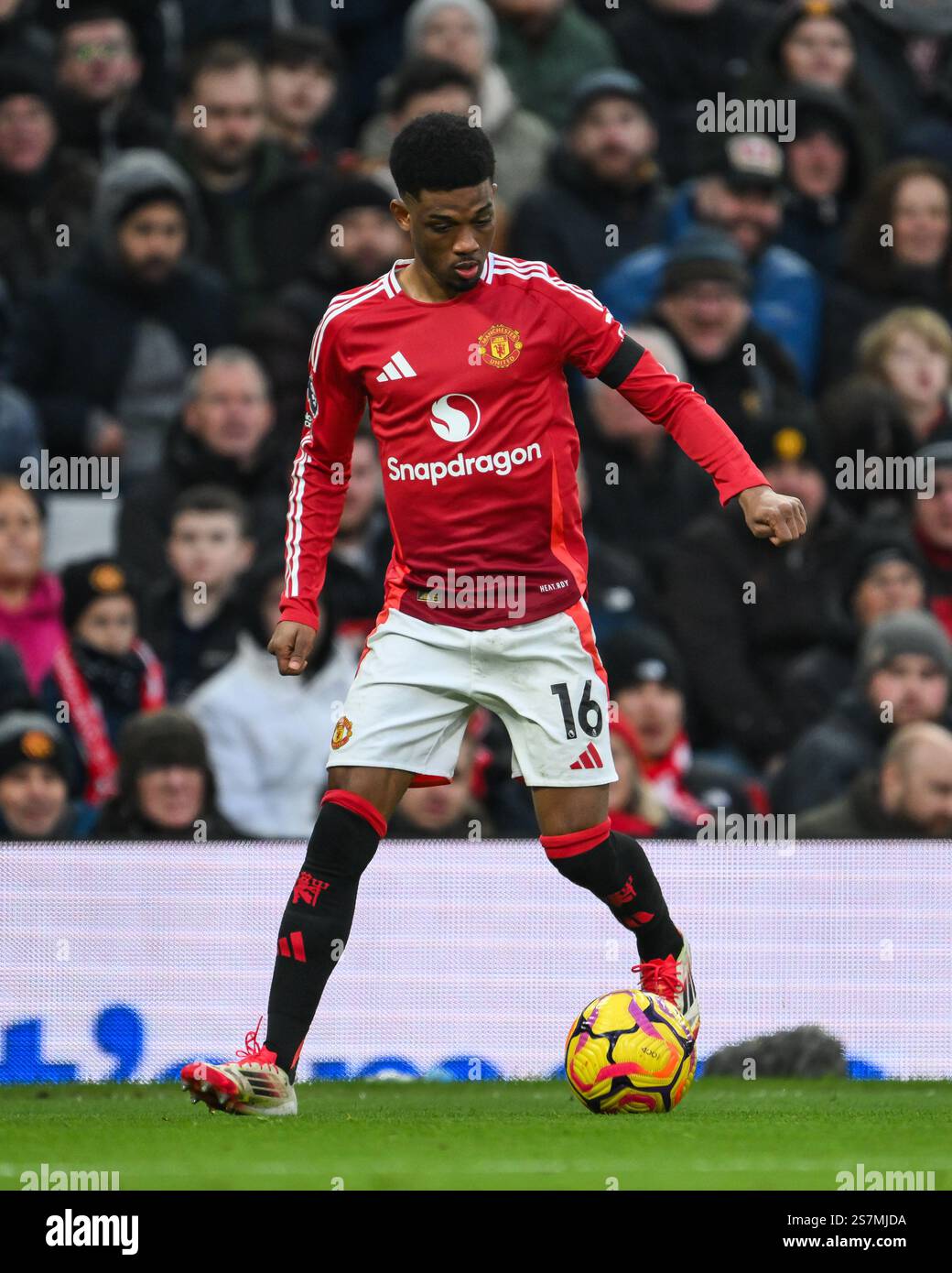Amad Diallo of Manchester United makes a break with the ball during the ...