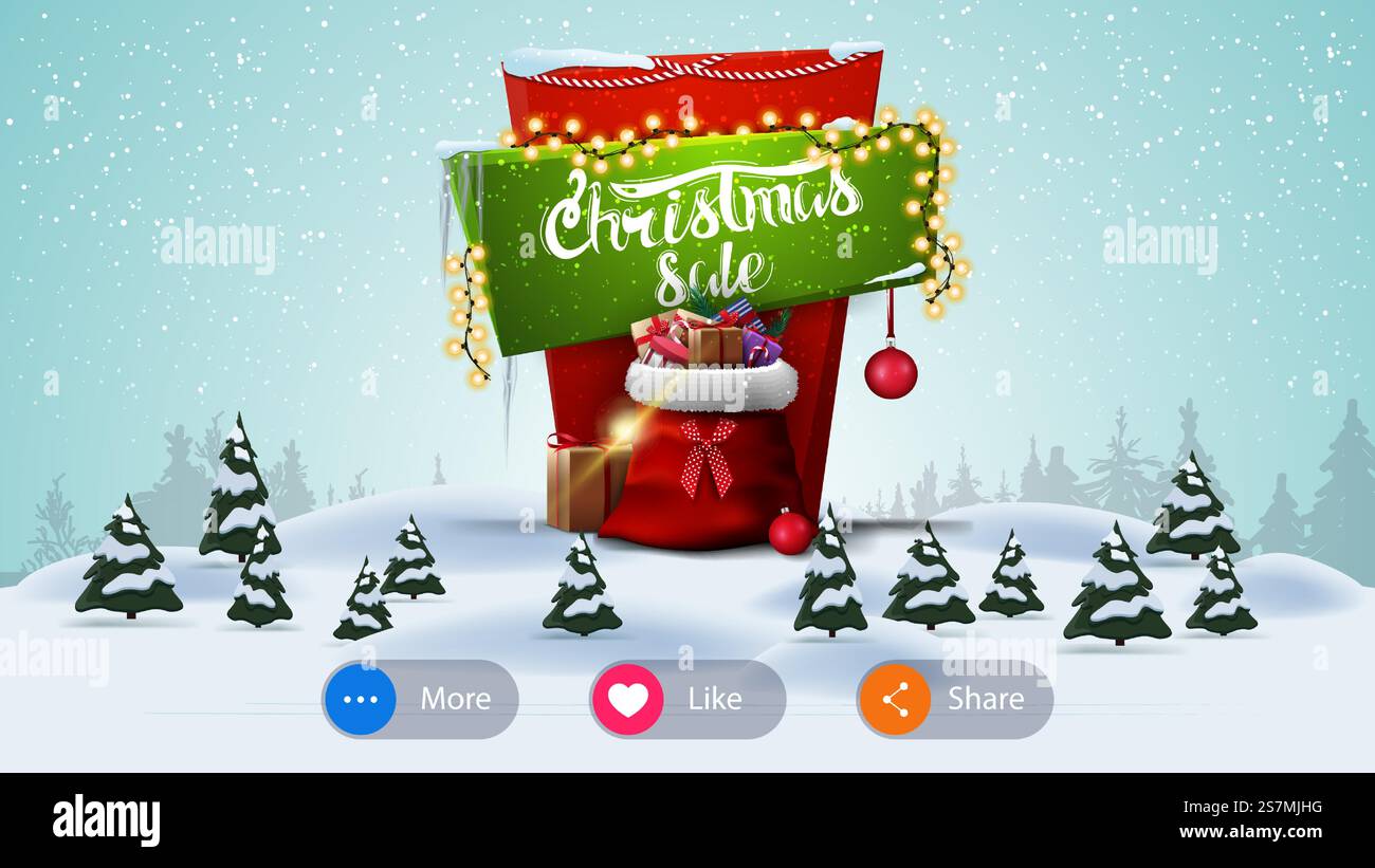 Banner for website with buttons and cartoon winter hi-res stock ...