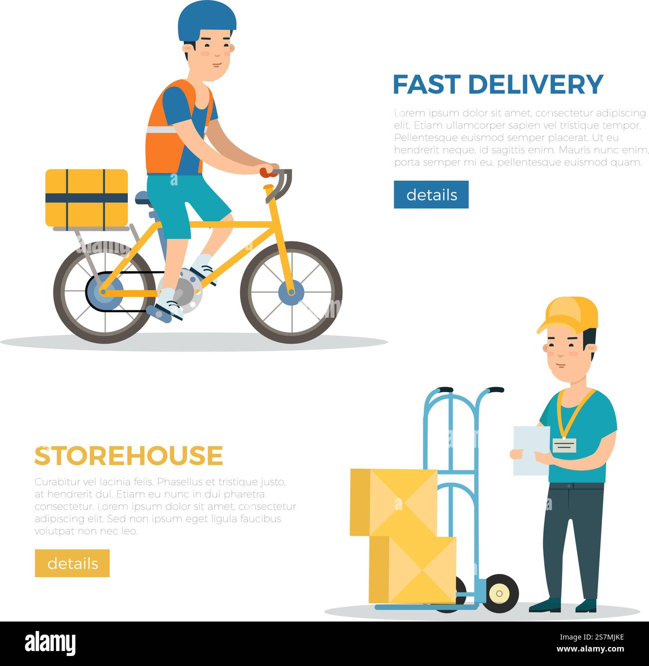 Flat delivery logistic and shipping company web infographics vector ...