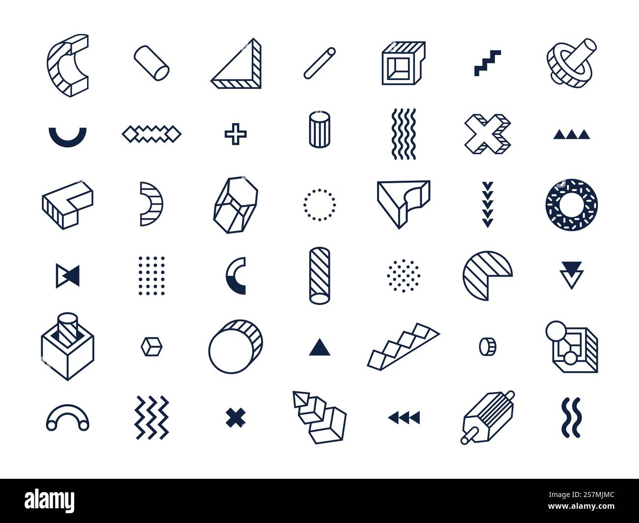 Memphis style geometric shapes. Abstract geometry shape, 80s poster ...