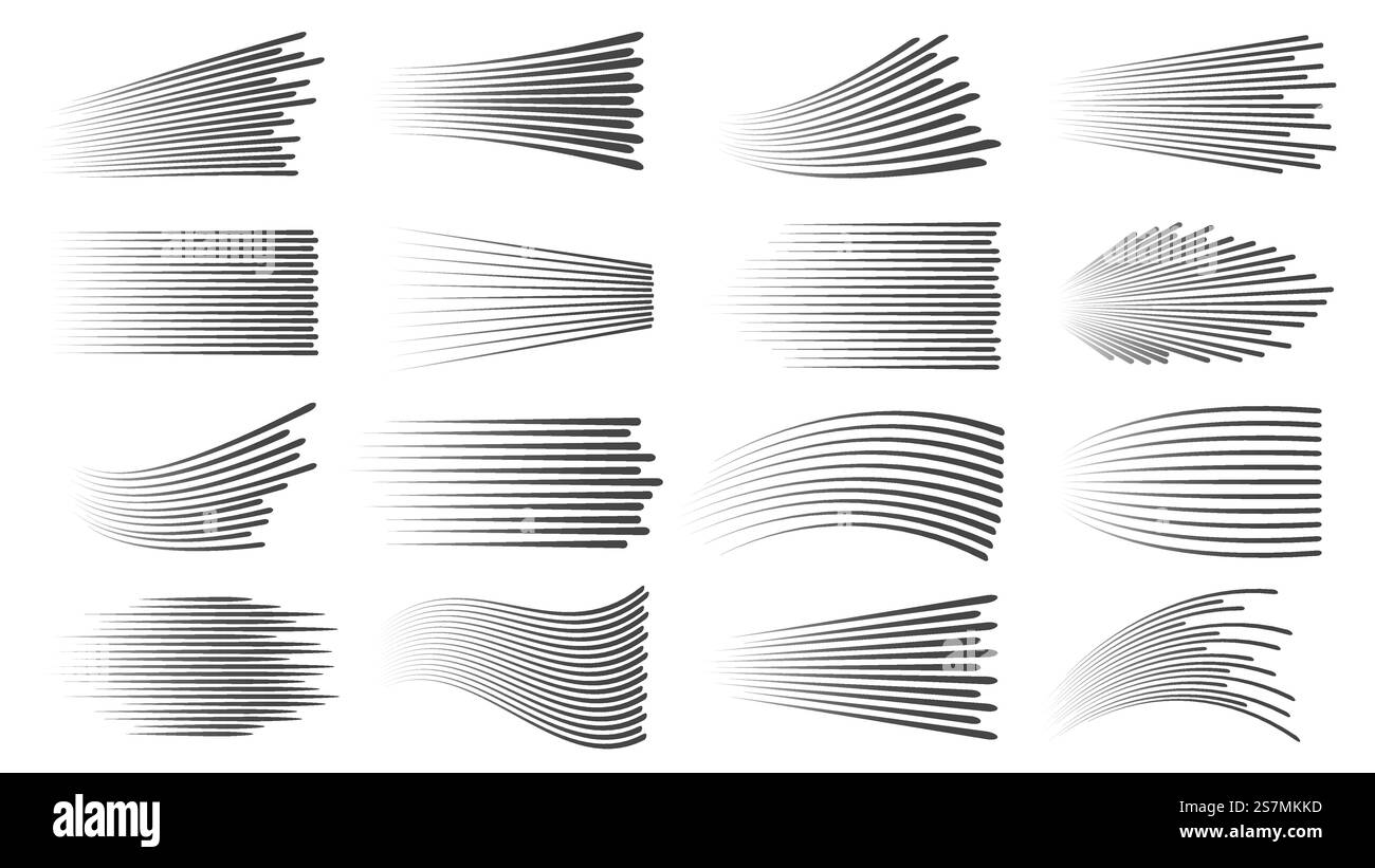 Speed lines effect. Fast motion manga or comic linear patterns ...