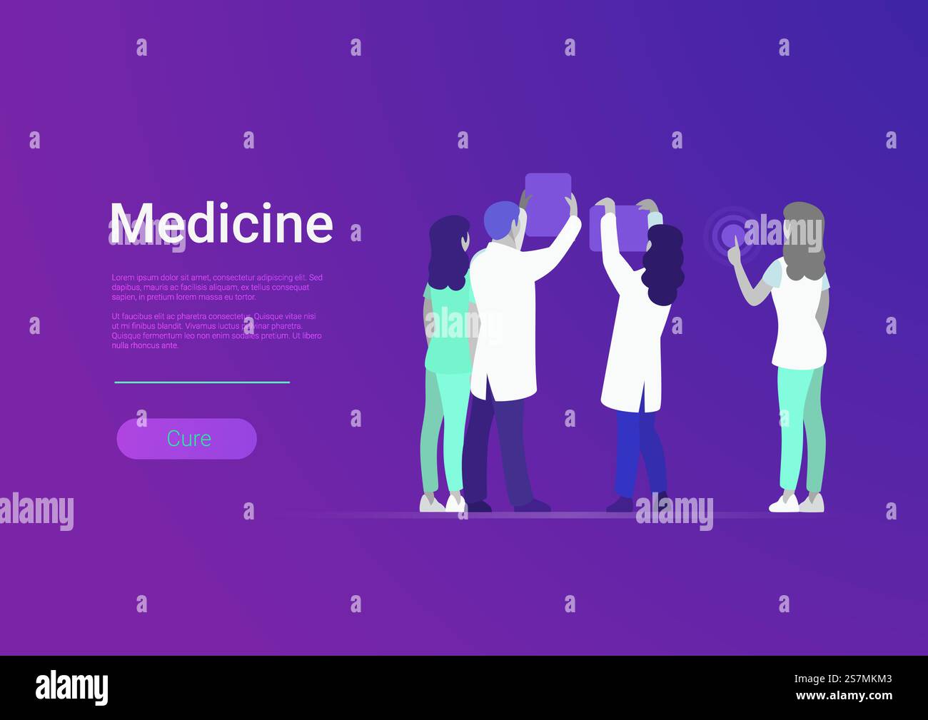 Flat style professional medicine team vector illustration. Doctors ...