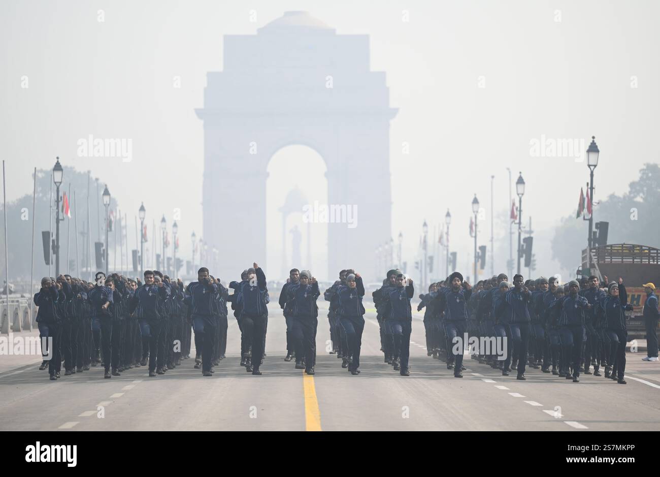 NEW DELHI, INDIA - JANUARY 19: NSS Cadets seen practicing for upcoming ...
