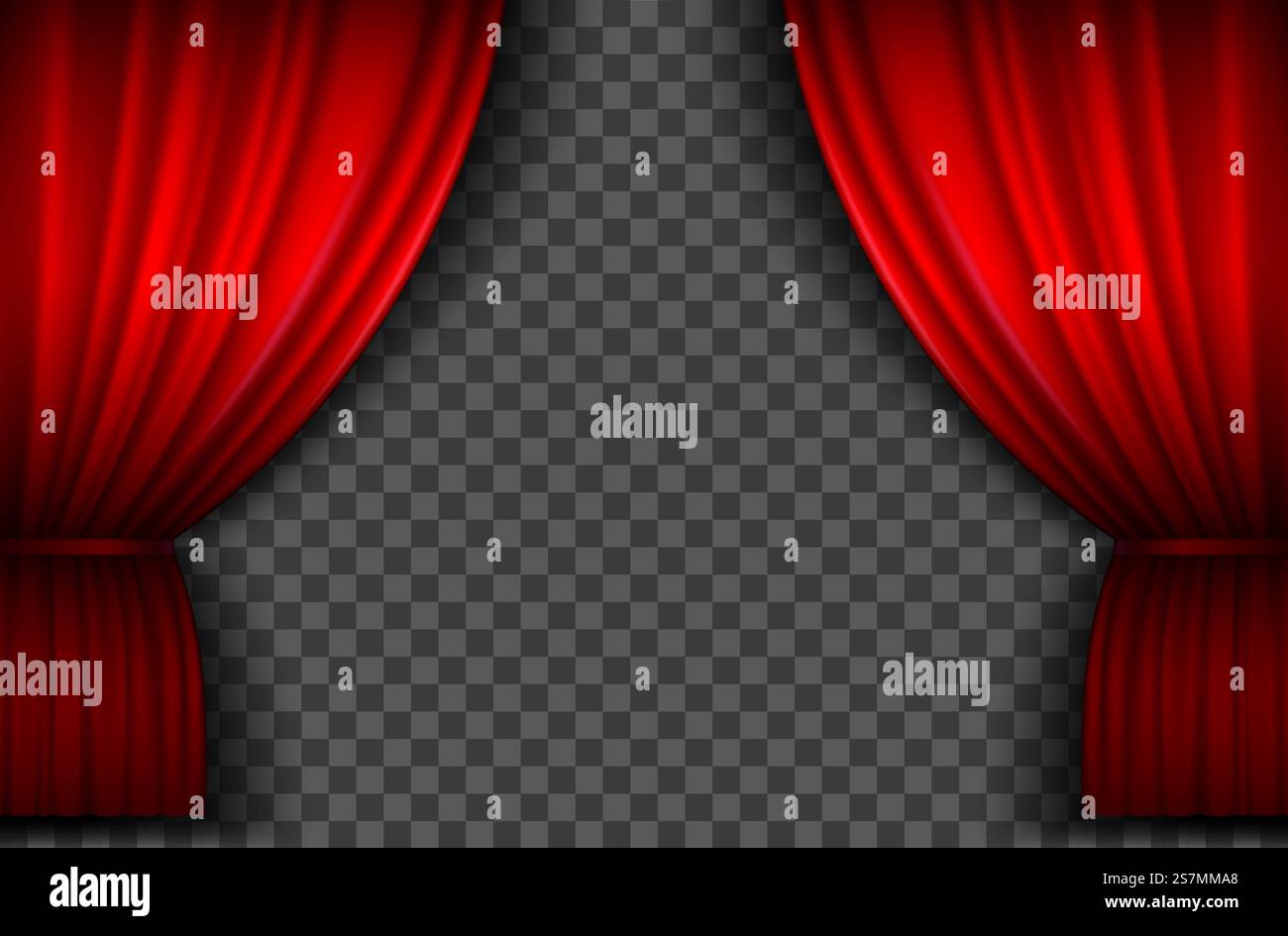 Red curtains. Realistic open velvet stage curtain for theatre show ...