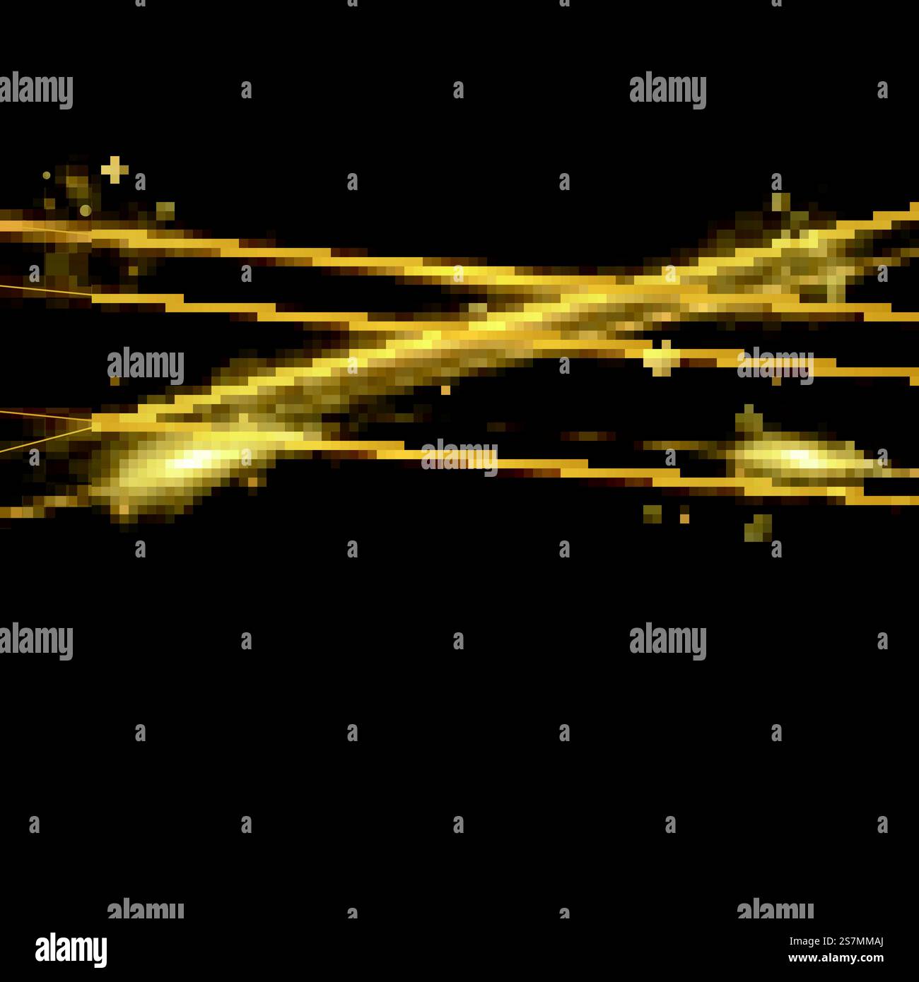 Abstract stylish light effect on a black transparent background. Yellow ...