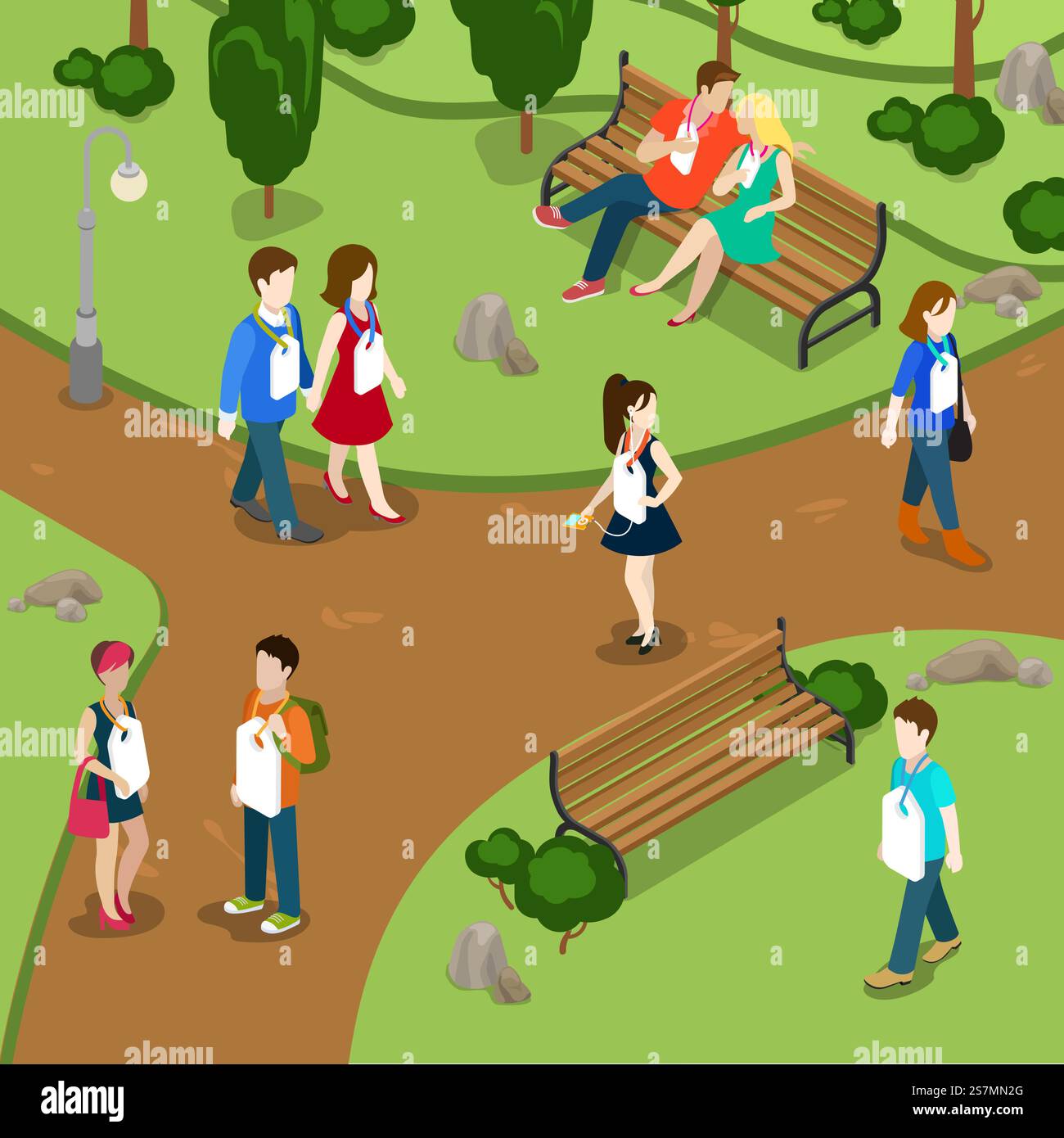 Labeling people call names gossip concept. People in park labels ...