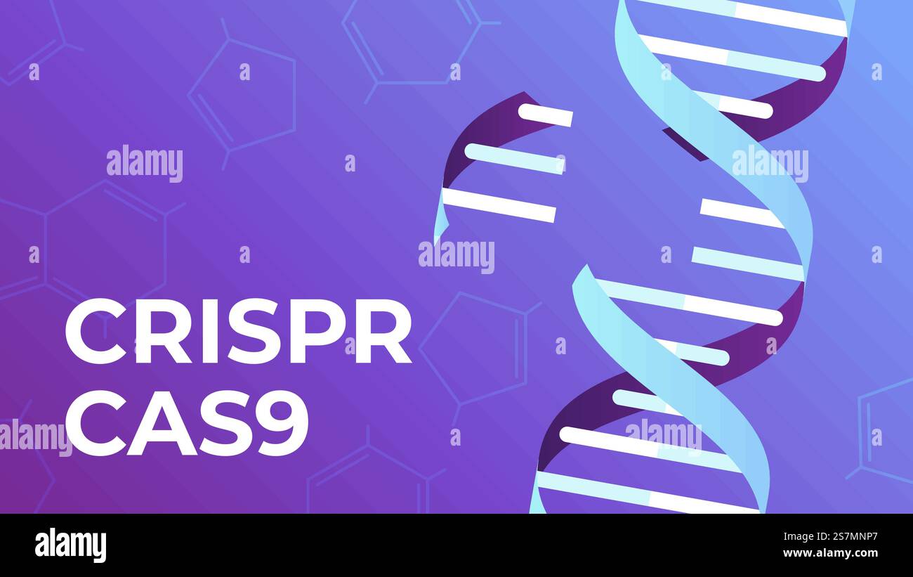 CRISPR CAS9. DNA gene editing tool, genes biotechnology and human genome engineering vector ...
