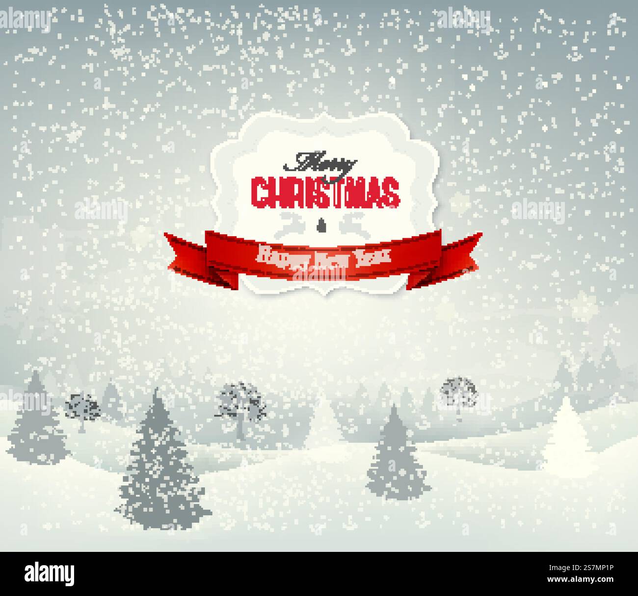 Holiday christmas background with winter landscape. Vector Stock Vector ...