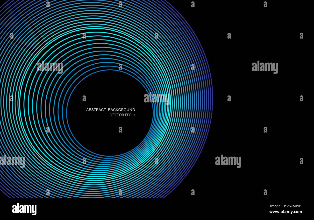 abstract circles lines pattern round frame colorful blue green light ...