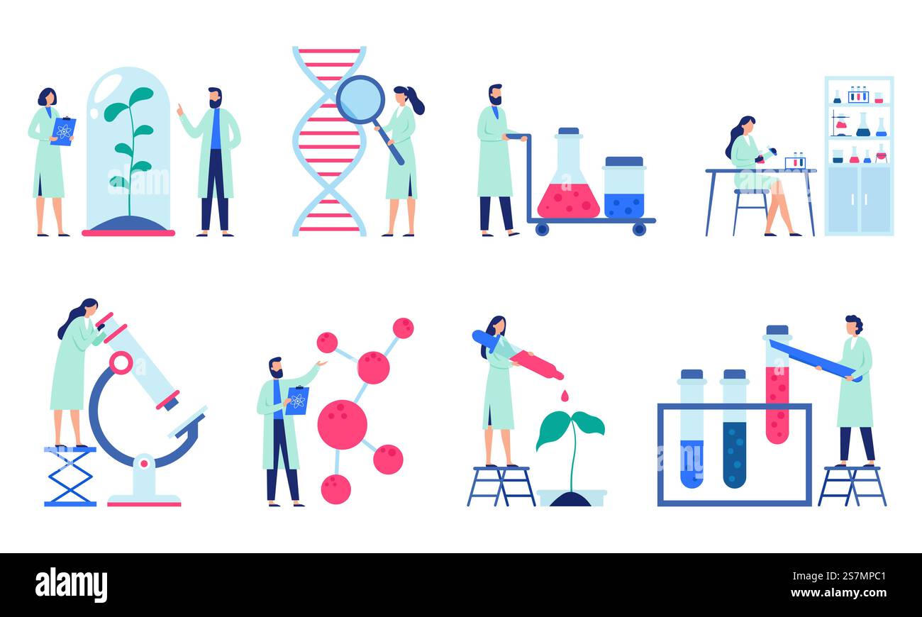 Research scientist. Science laboratory, chemistry scientists and clinical lab. Medical research ...