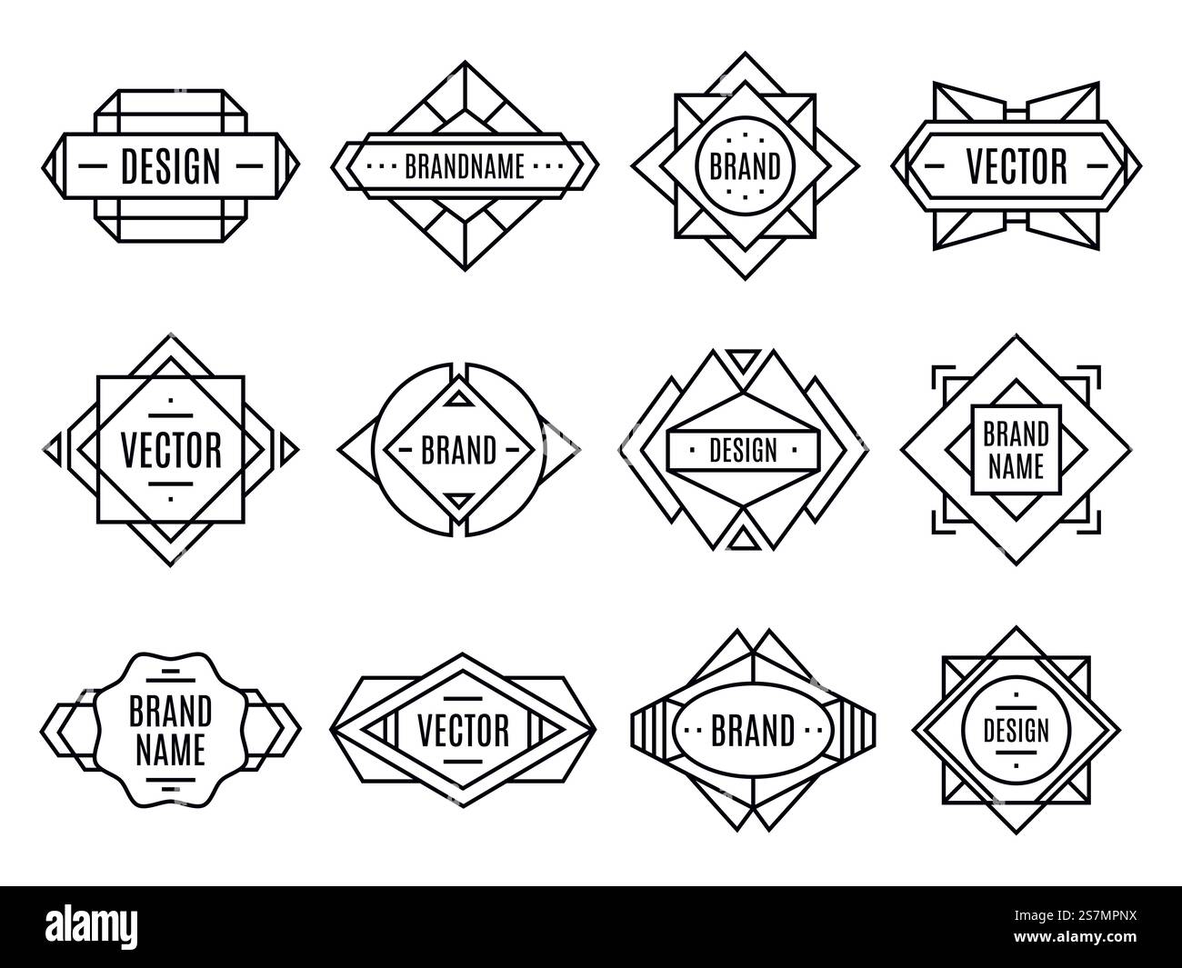 Geometric labels. Geometrical badge, minimal triangles art and abstract ...
