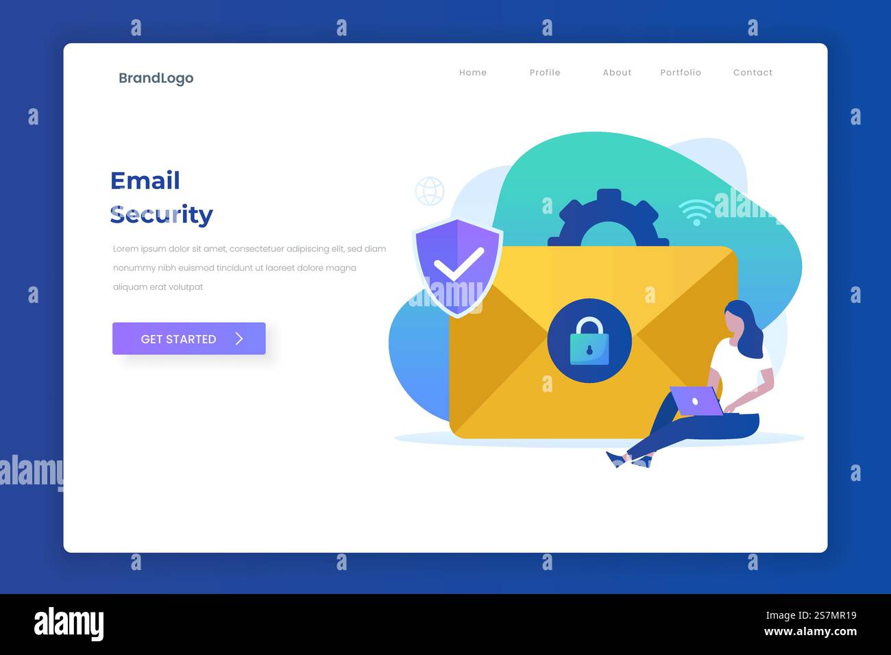 Email protection illustration landing page concept. Illustration for ...