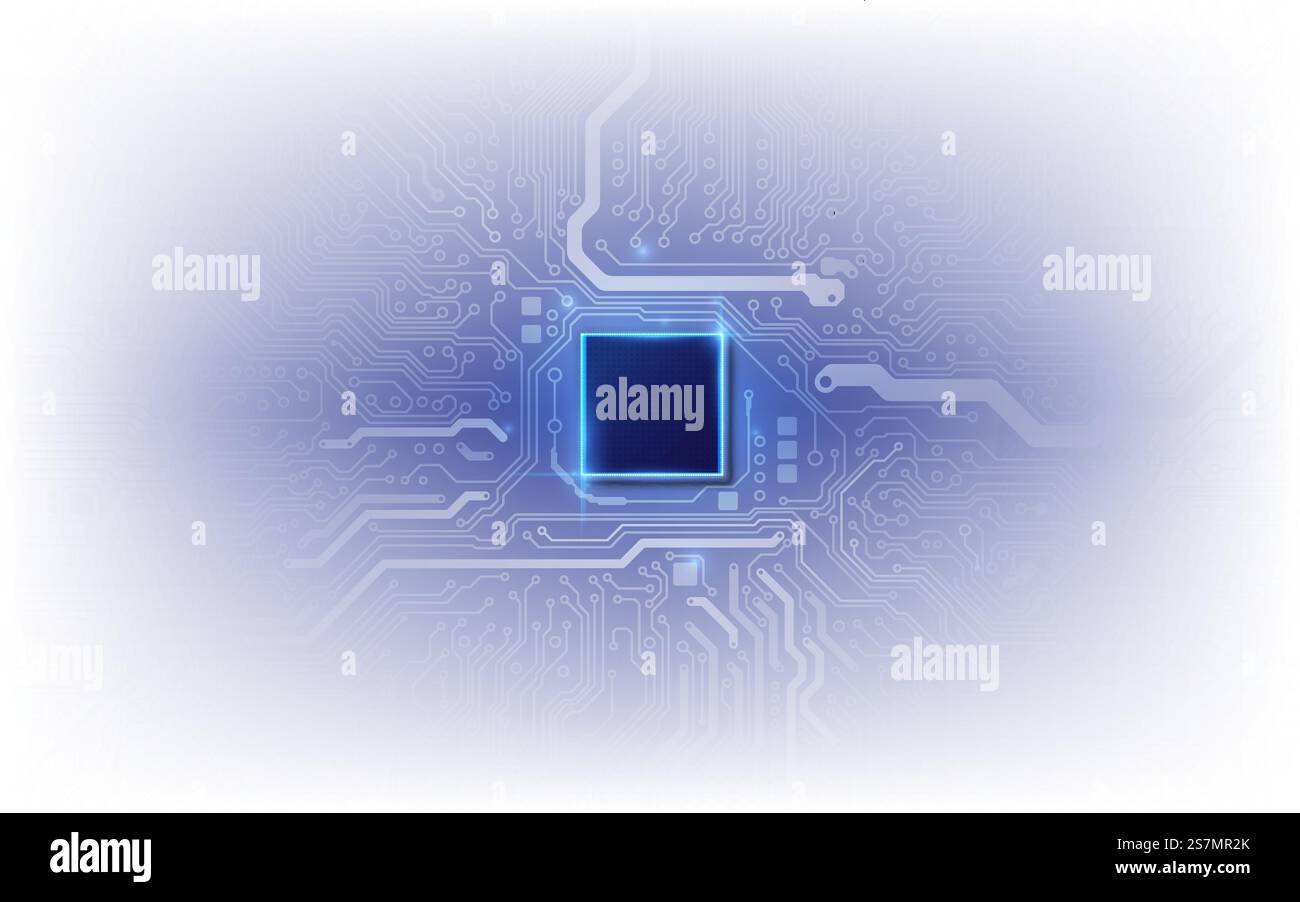 Ai chipset on circuit board in futuristic concept suitable for future technology Stock Vector ...