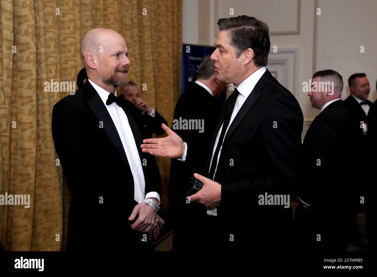 Chief executive officer of the Premier League, Richard Masters (right ...