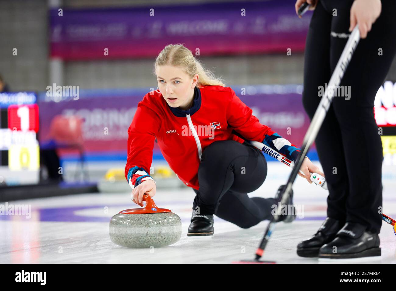 Torino, Italy. 16th Jan, 2025. Norway team group (NOR) Curling : Women ...