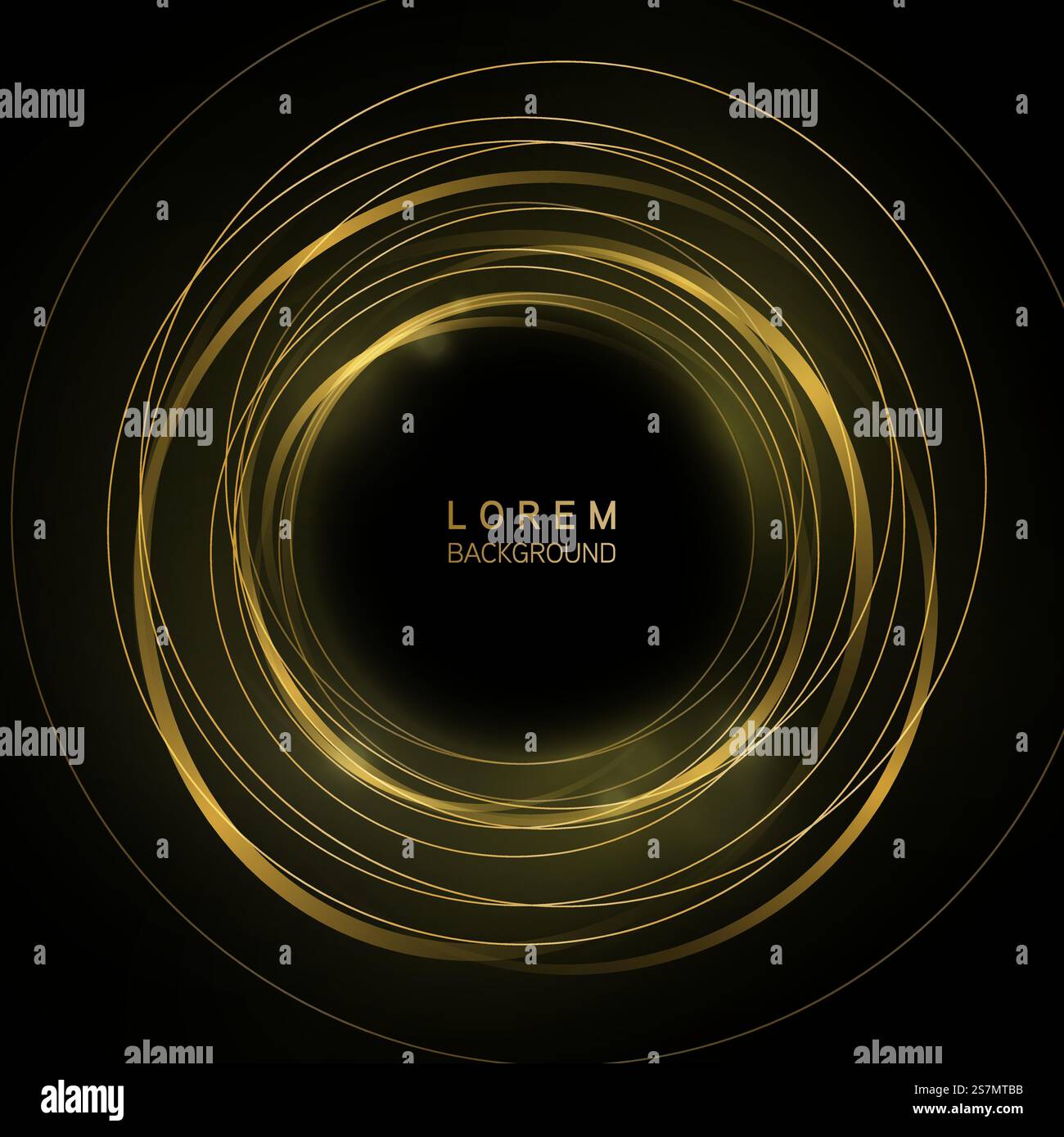 Abstract background golden rings with glow effect.vector illustartion ...
