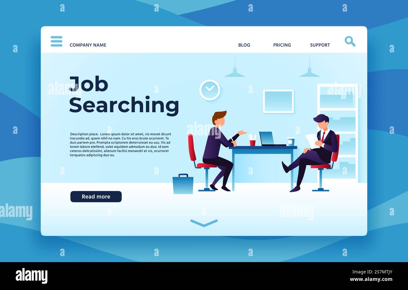 Job searching landing page. We are hiring, interview preparation vector ...