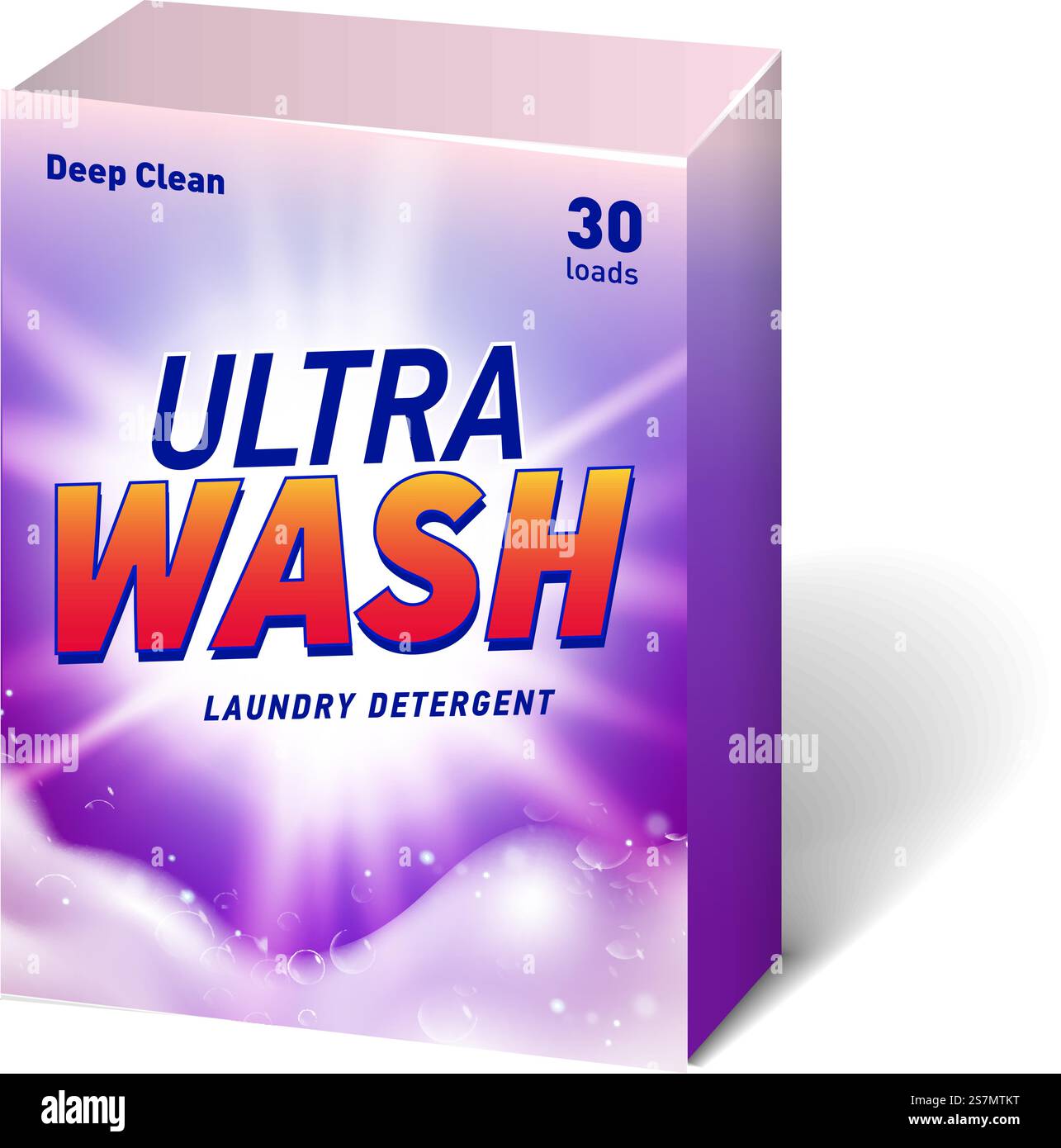 Realistic mock up of container for detergent with designed etiquette ...