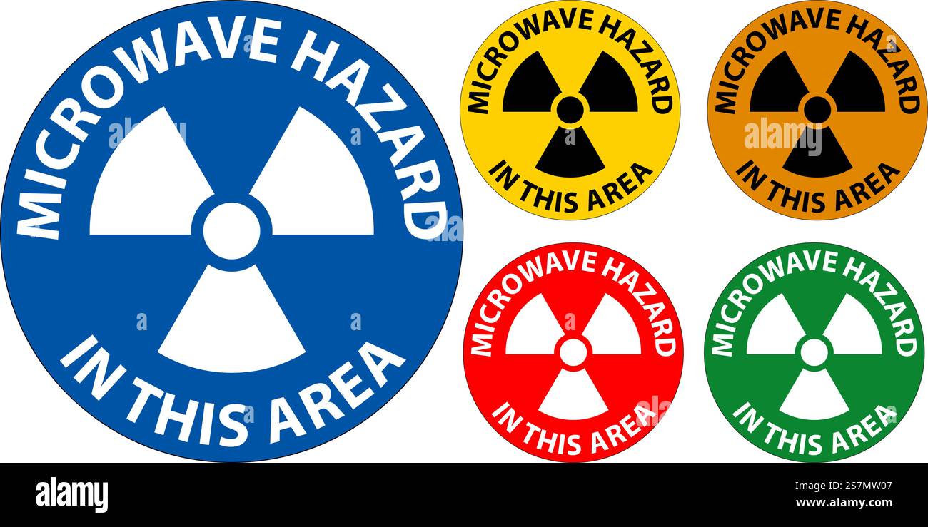 Notice Sign Microwave Hazard Area Stock Vector Image & Art - Alamy