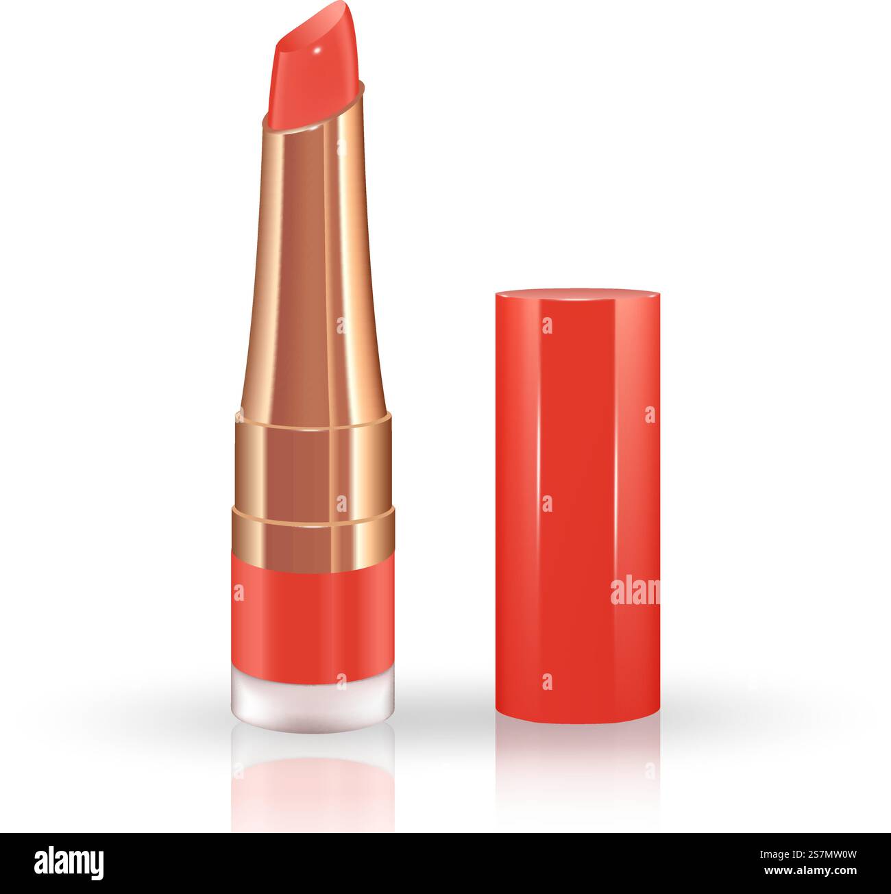 Make-up set for lips with realistic liquid lipstick container. Vector ...