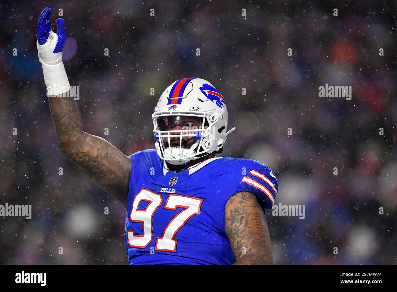 Buffalo Bills defensive tackle Jordan Phillips (97) reacts during the ...