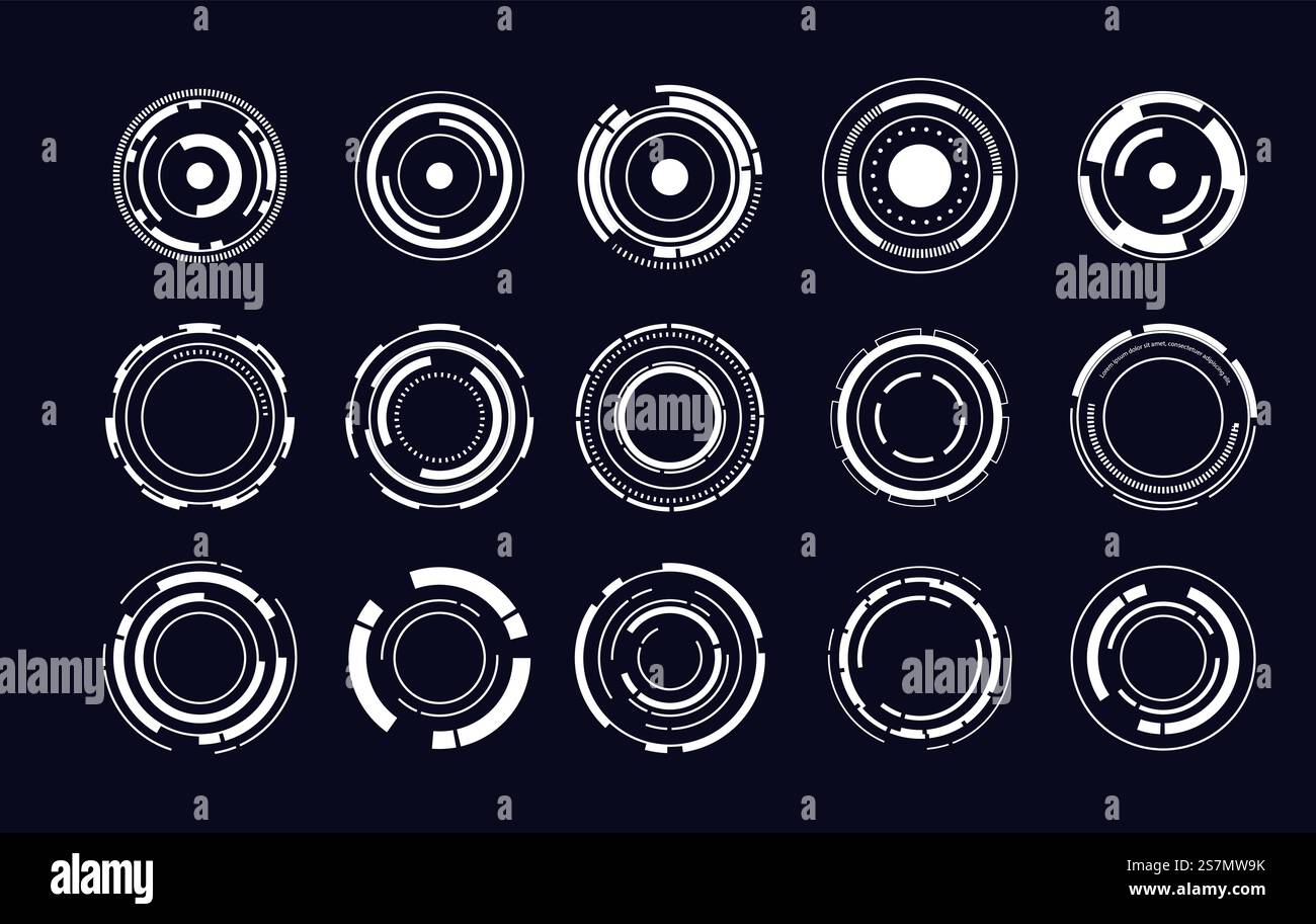Set of Sci Fi Modern User Interface Elements. Futuristic Abstract HUD. Good for game UI. Circle ...