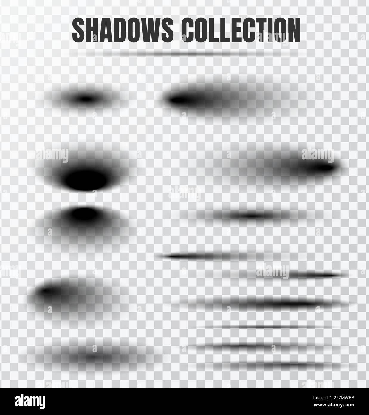 Realistic shadow effect vector set Separate components on a transparent ...