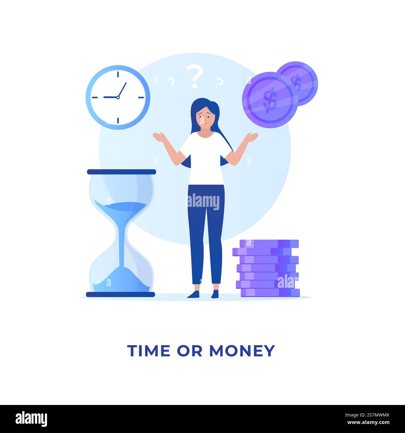 Time or money illustration concept. Illustration for websites, landing ...