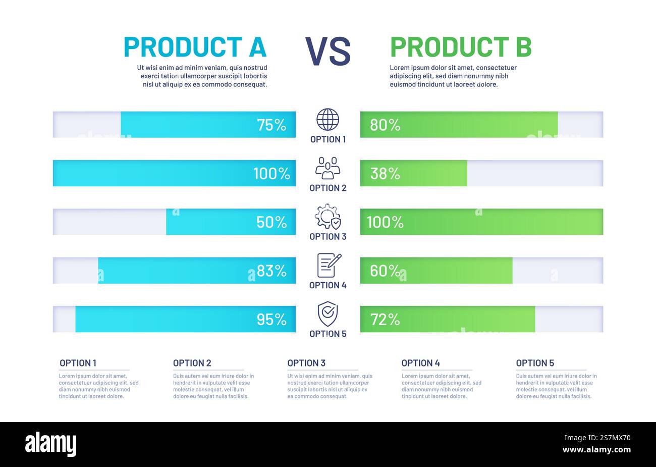 Products compare. Comparison price table with option line icons. Versus ...