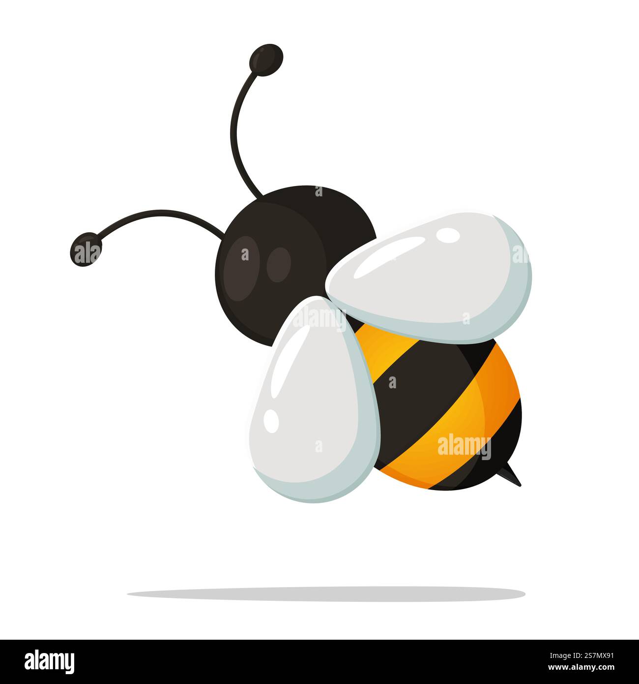 Cute little bee cartoon that looks simple. vector Illustration Stock ...