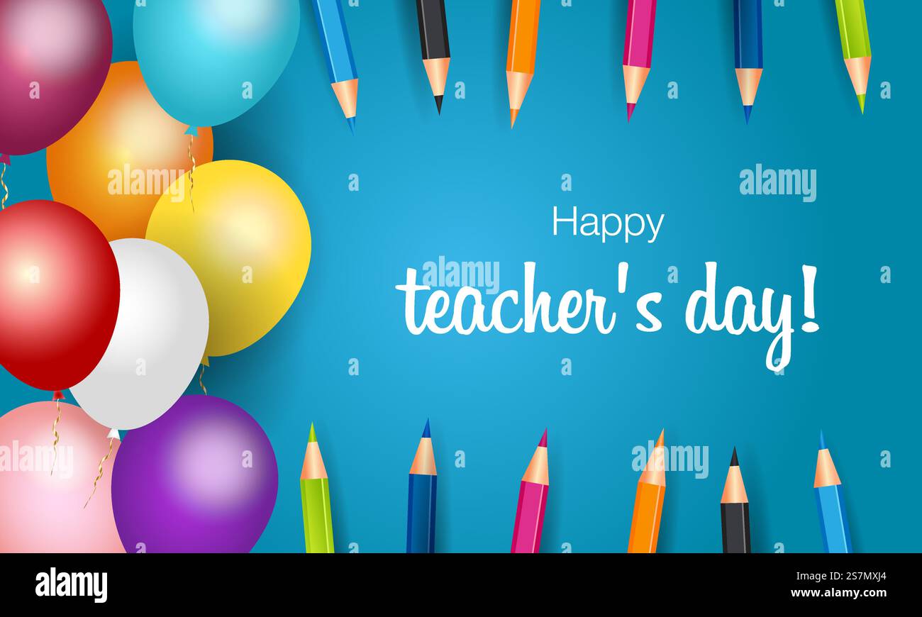 Happy teacher’s day The best teacher in the world Vector concept banner ...