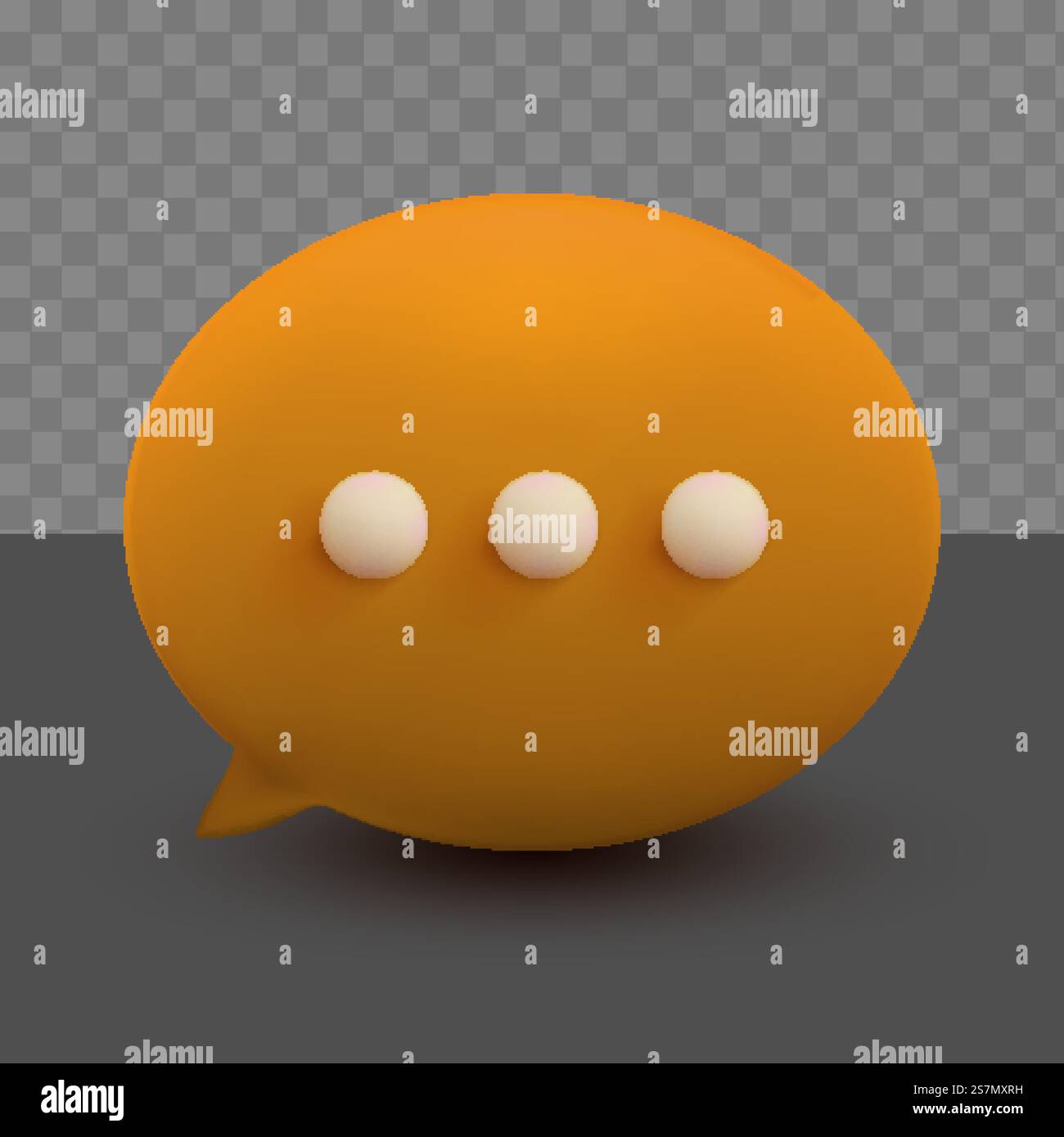 3D Minimal orange chat bubbles on transparent background Stock Vector ...