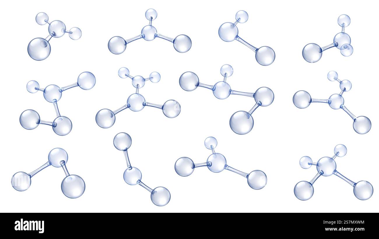 Molecule model. Hyaluronic acid molecules, chemical science organic ...
