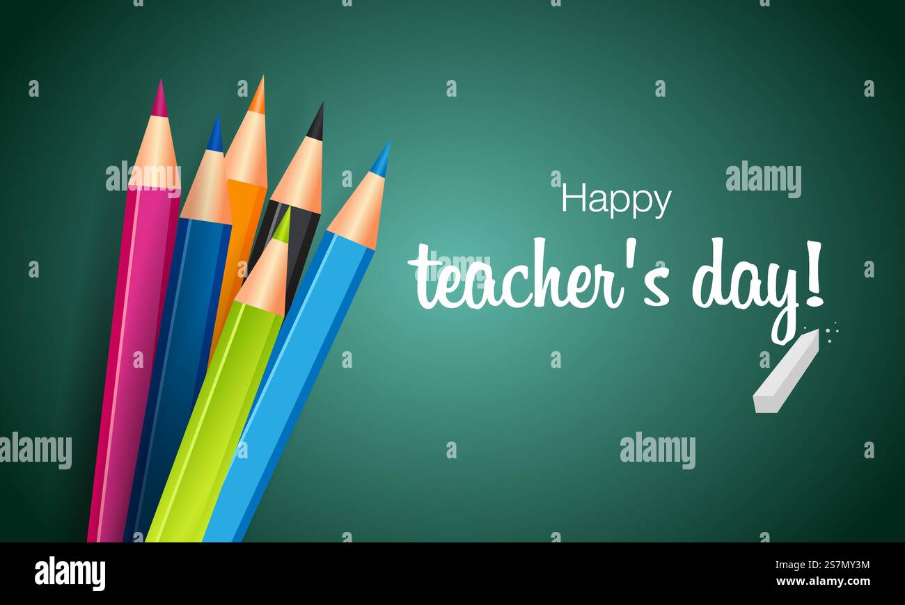 Happy teacher’s day The best teacher in the world Vector concept banner ...
