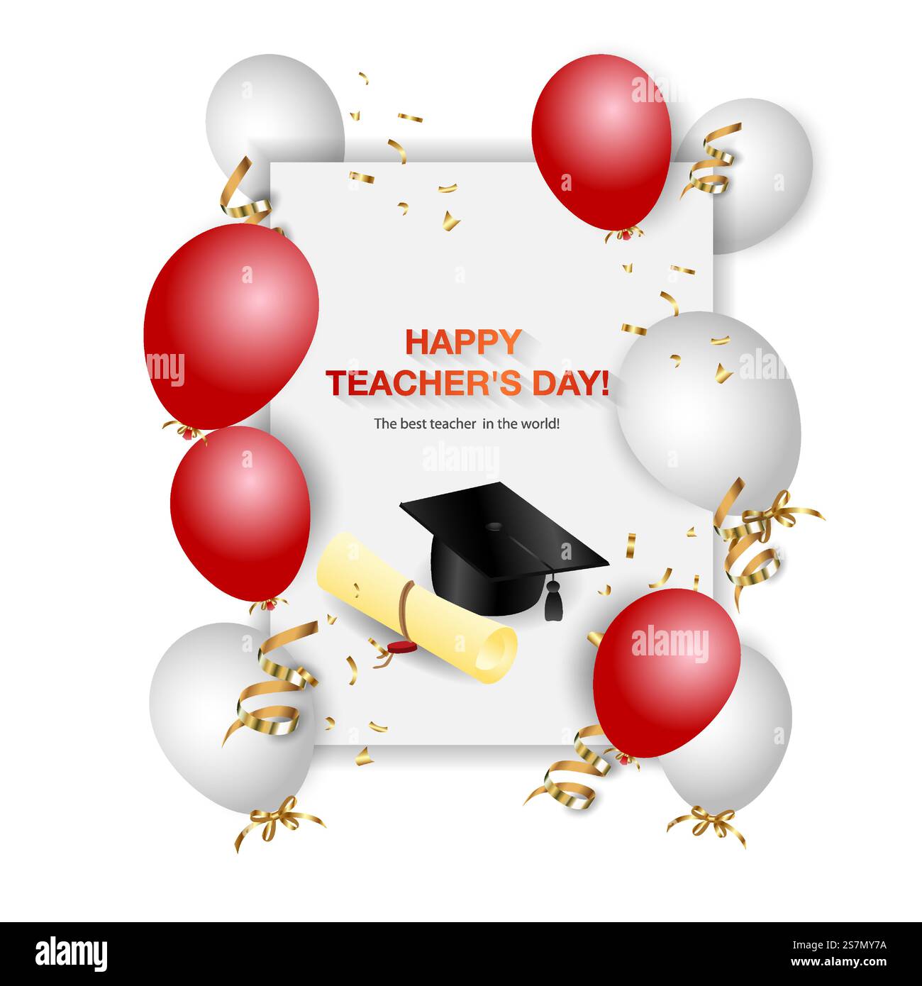 Happy teacher’s day The best teacher in the world Vector concept banner ...
