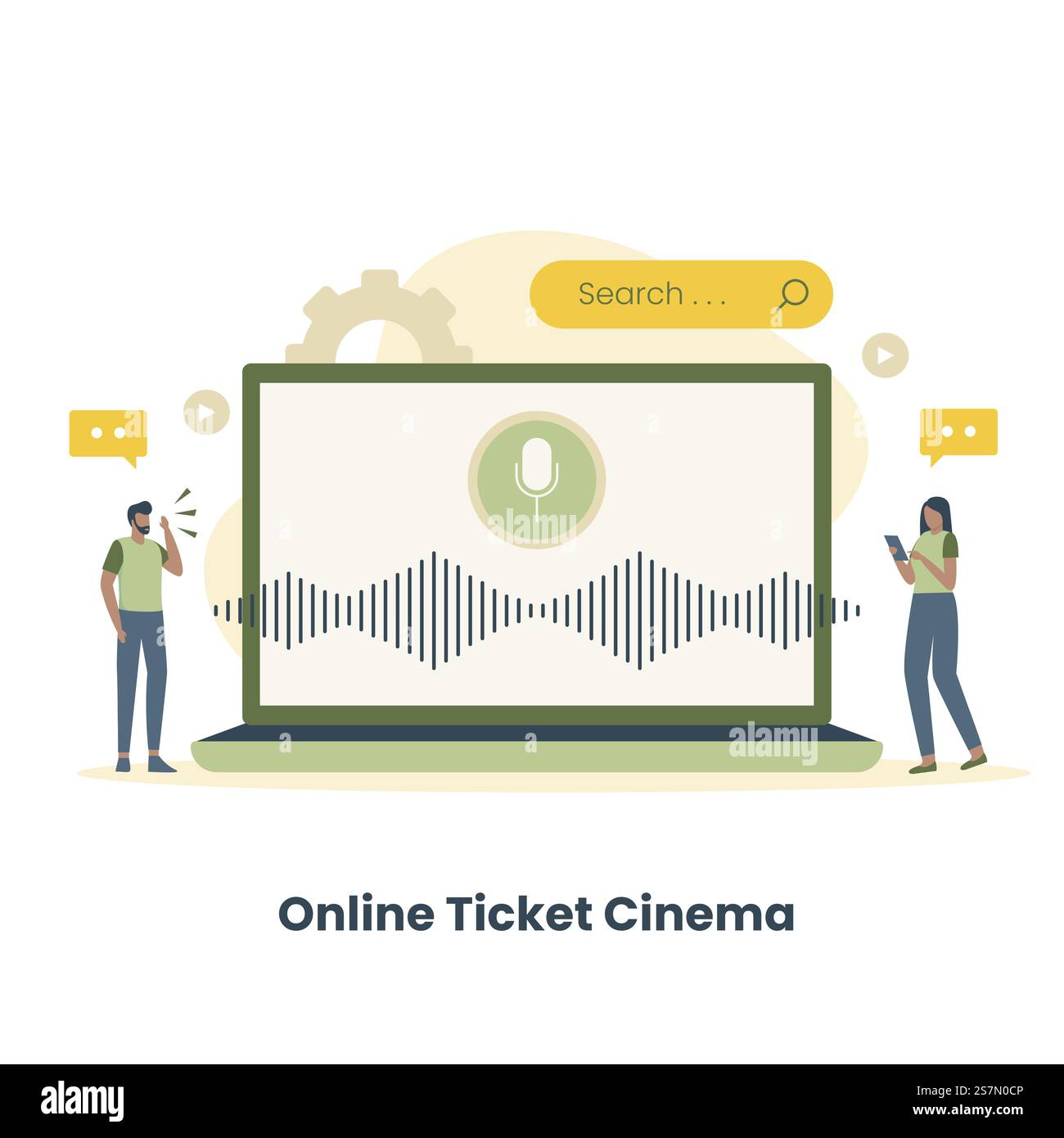 Flat design of voice recognition concept illustration for websites hi ...