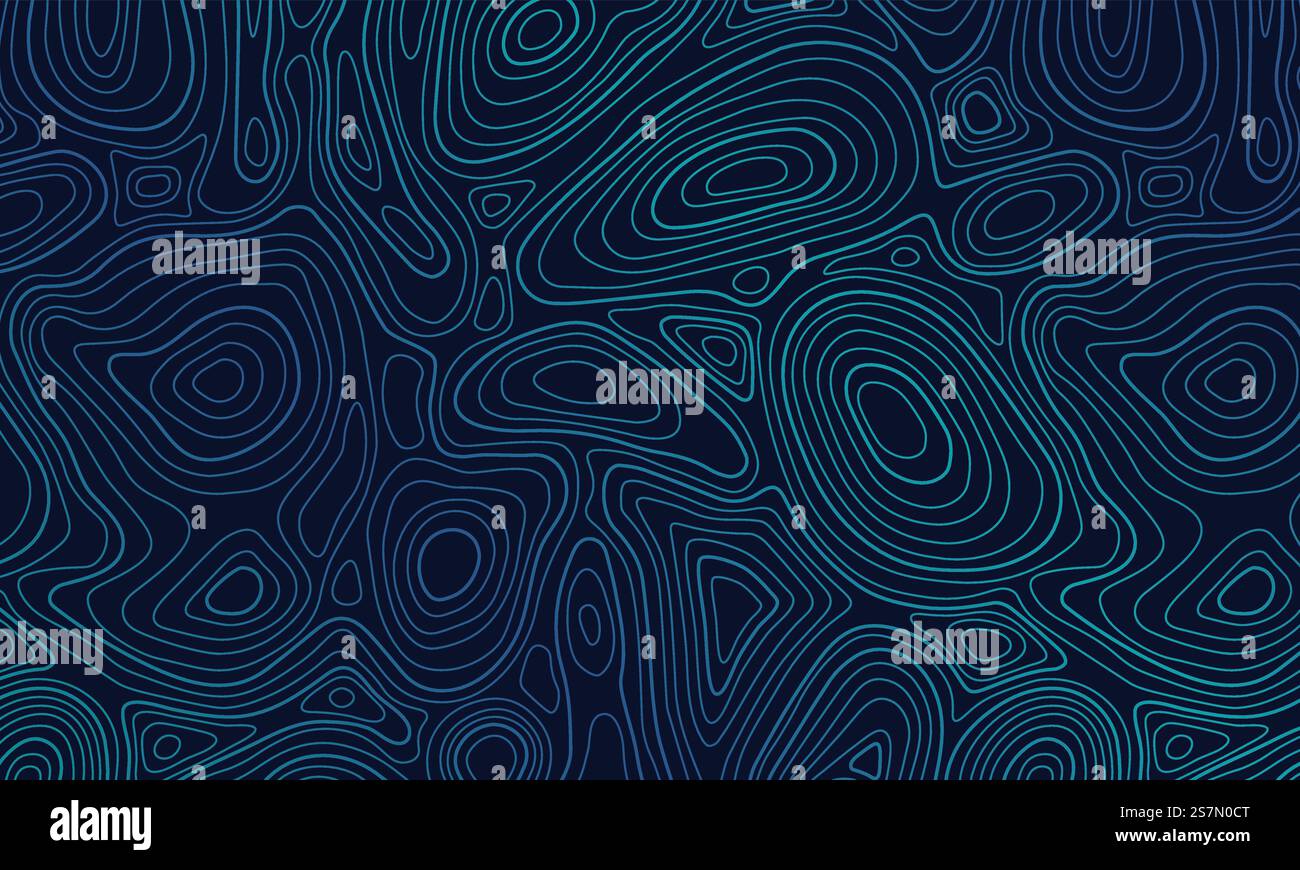 Topographic contour map. Topography wavy pattern of landscape relief ...