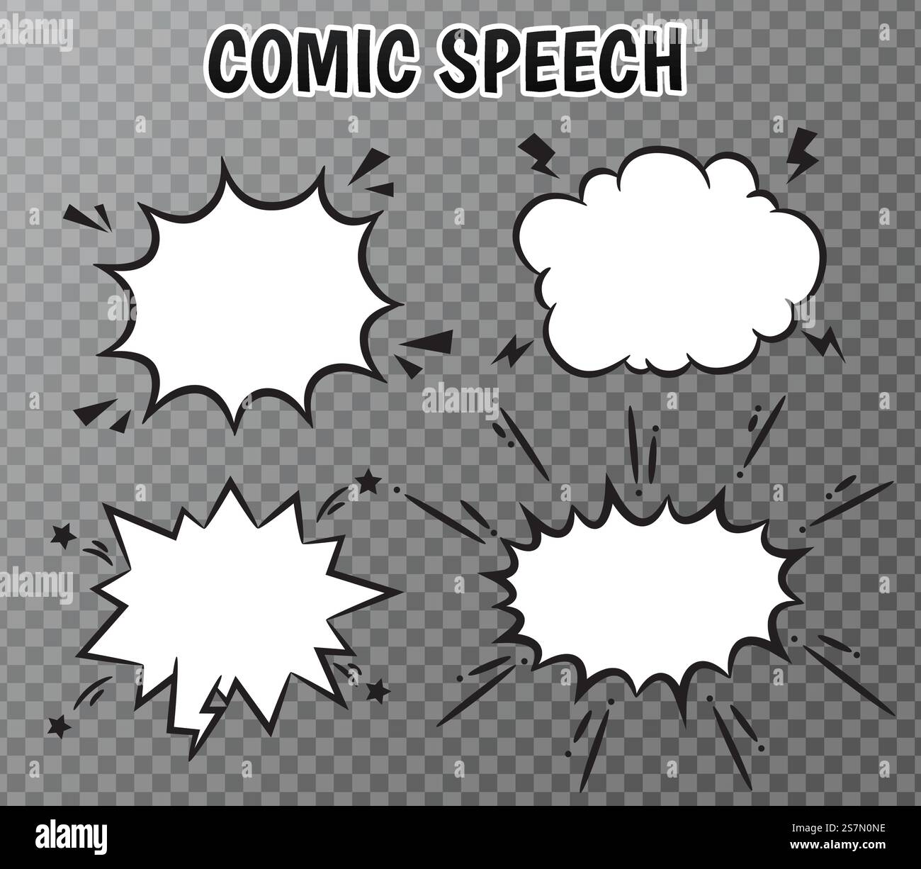 Comic speech bubbles collection on transparent background Stock Vector Image & Art - Alamy