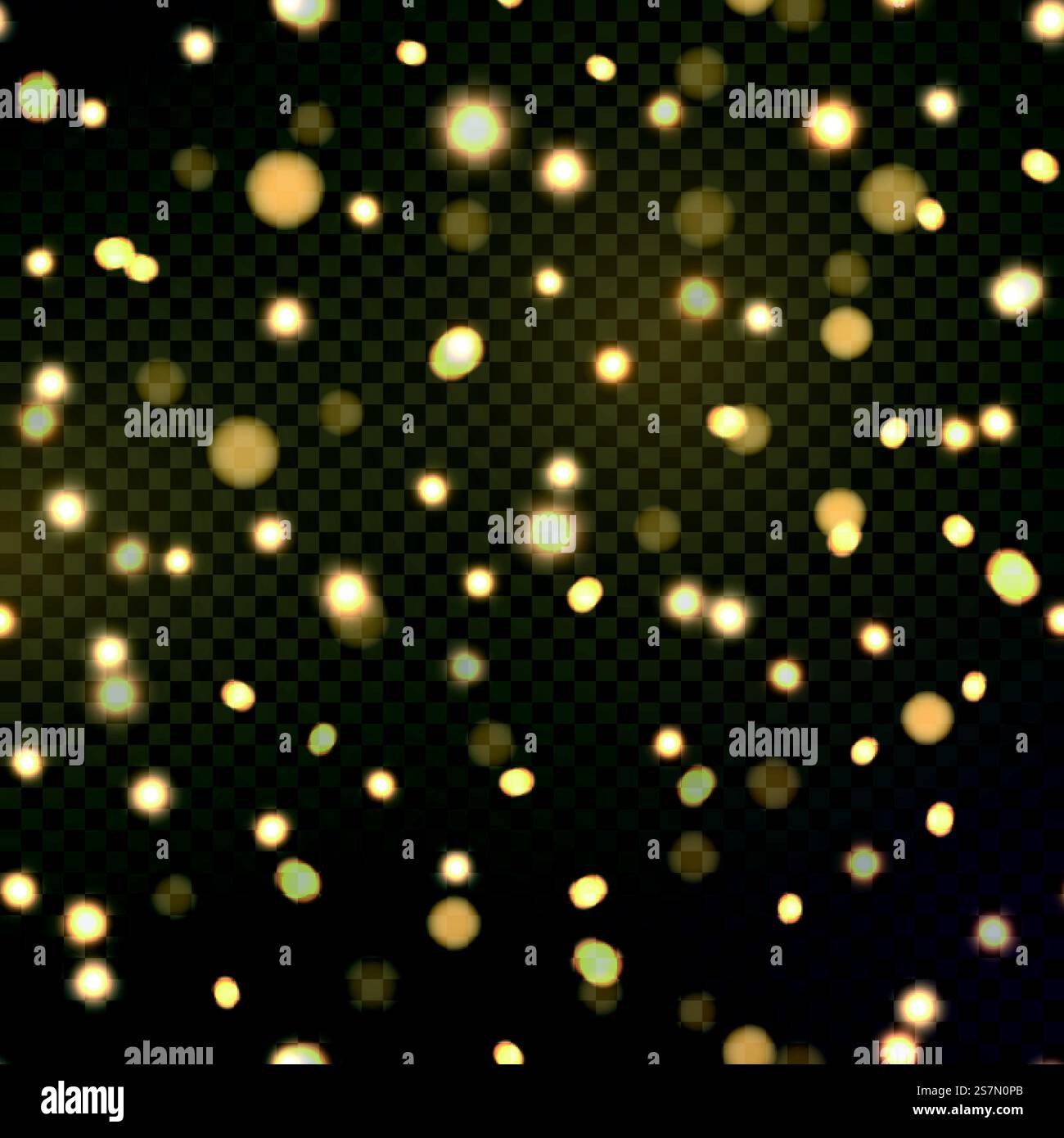 Abstract background with falling gold defocused lights. Vector ...